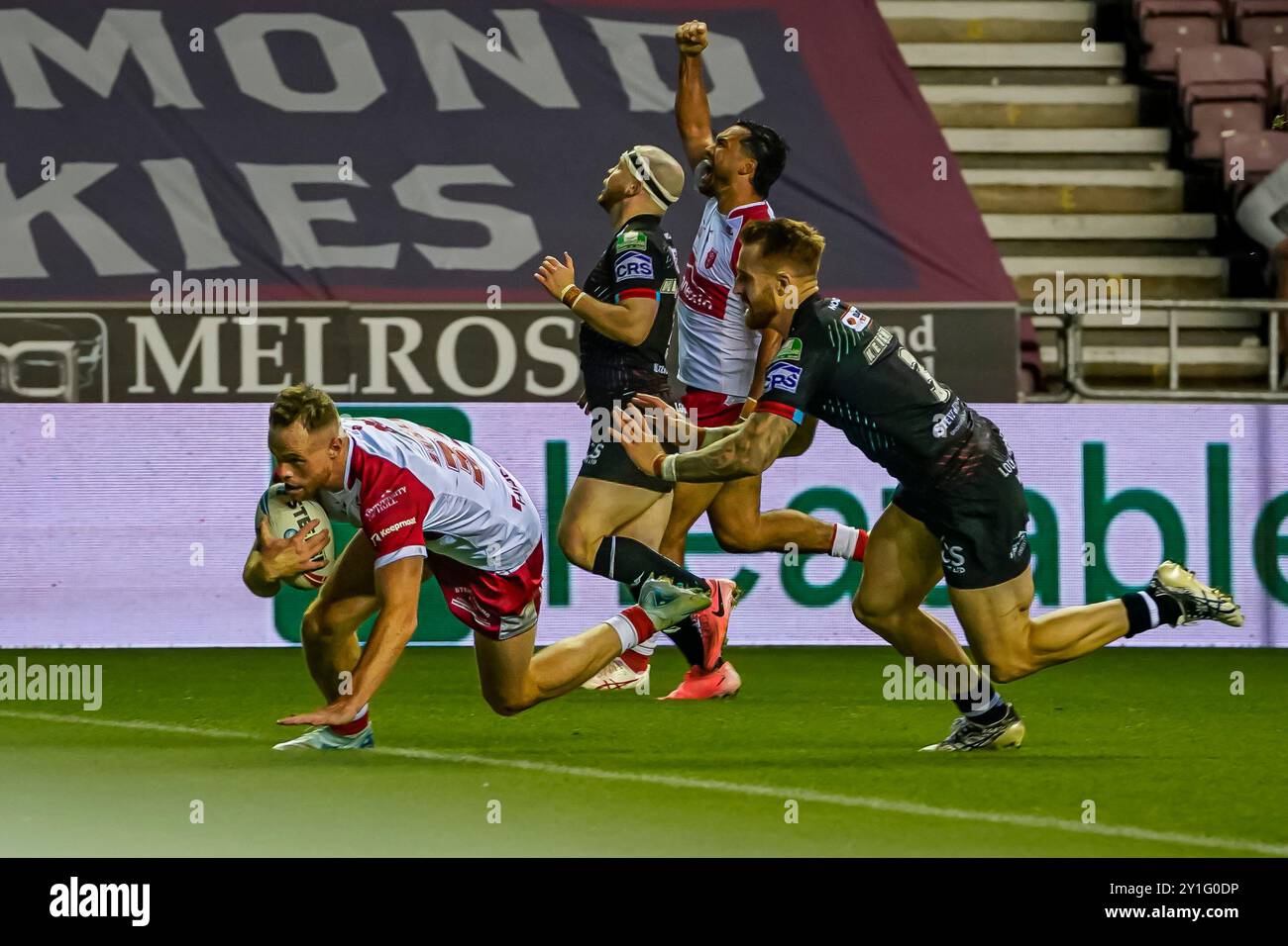 Wigan, UK. 6th September, 2024. Super League Rugby: Wigan Warriors Vs ...