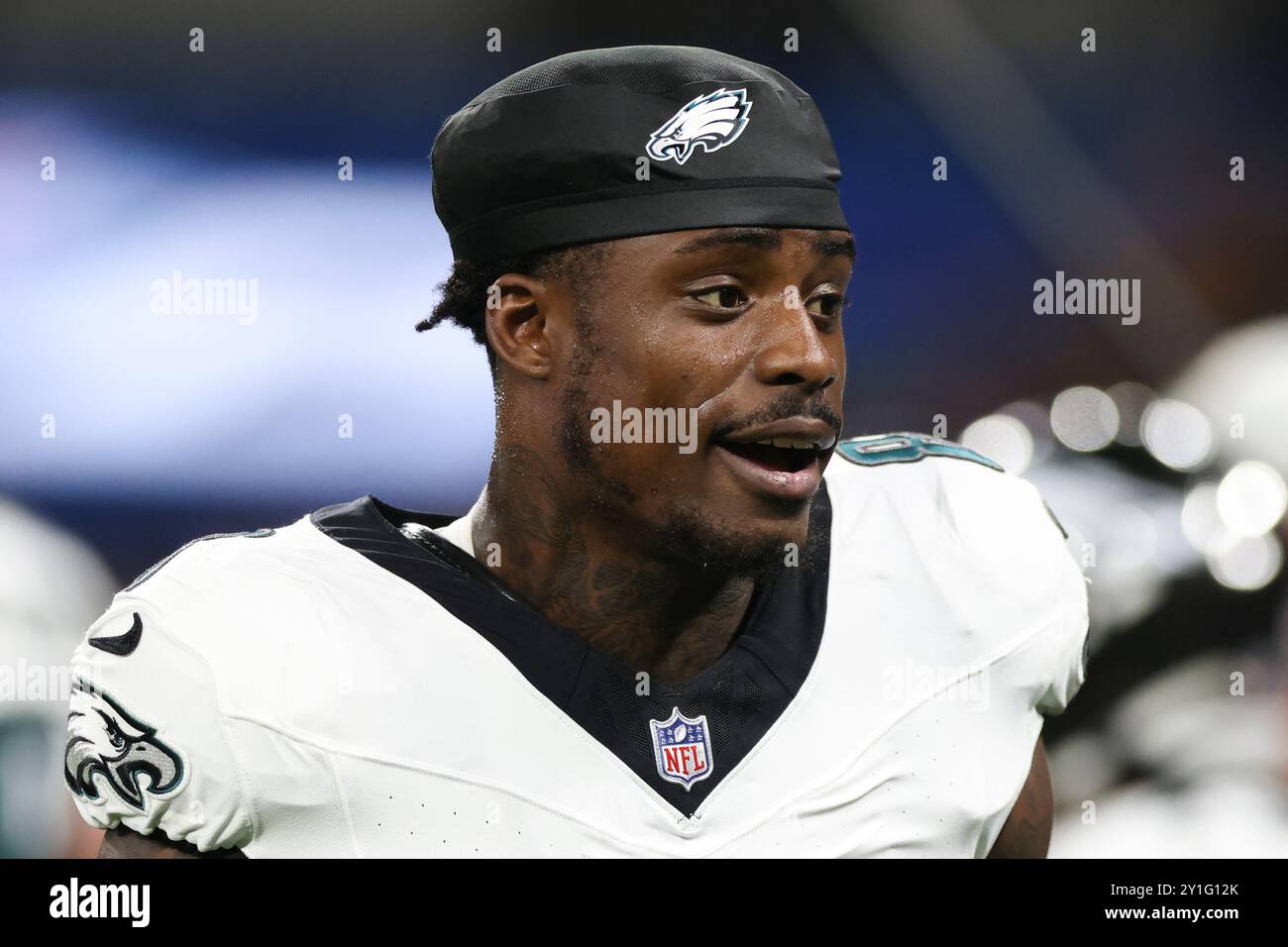 Philadelphia Eagles safety C.J. Gardner-Johnson (8) watches during warm ...