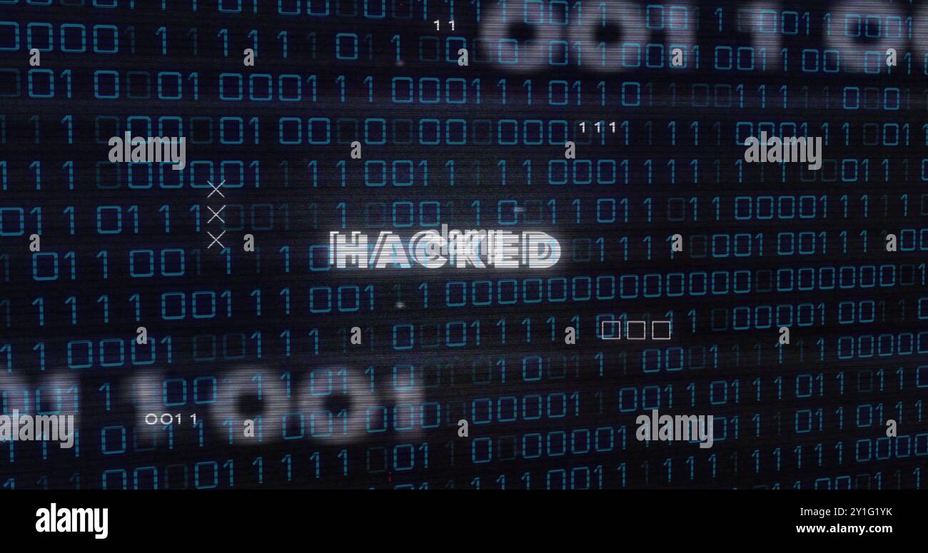 Hacked text binary background hi-res stock photography and images - Alamy