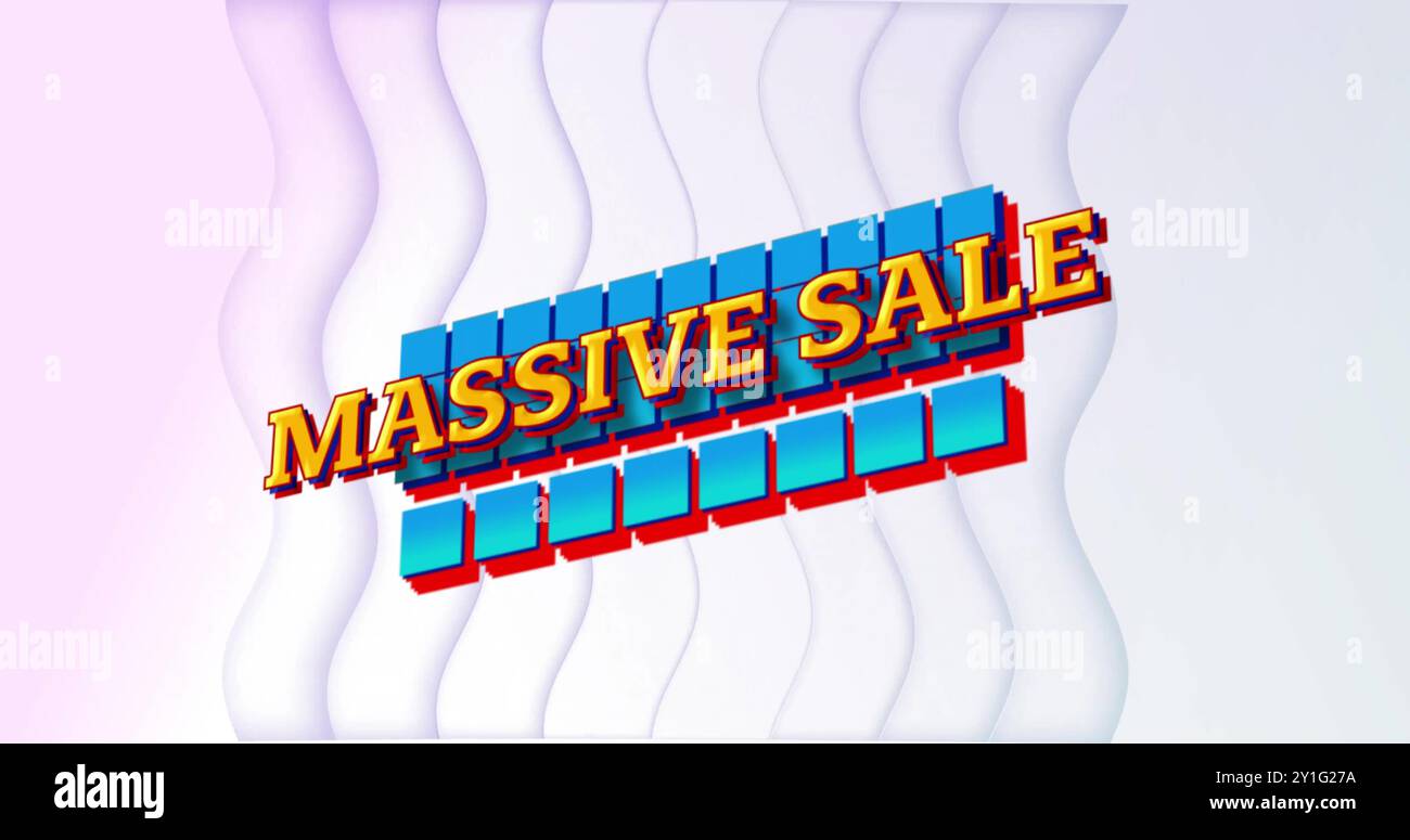 Image of massive sale text over white shapes Stock Photo - Alamy
