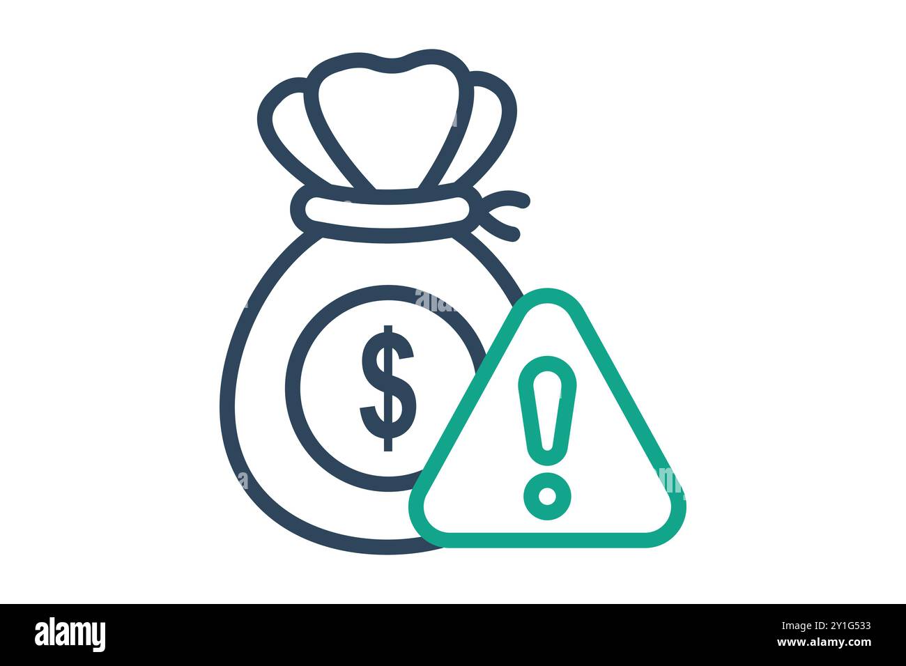 Risk icon. line icon style. money bag with alert. icon related to SWOT ...