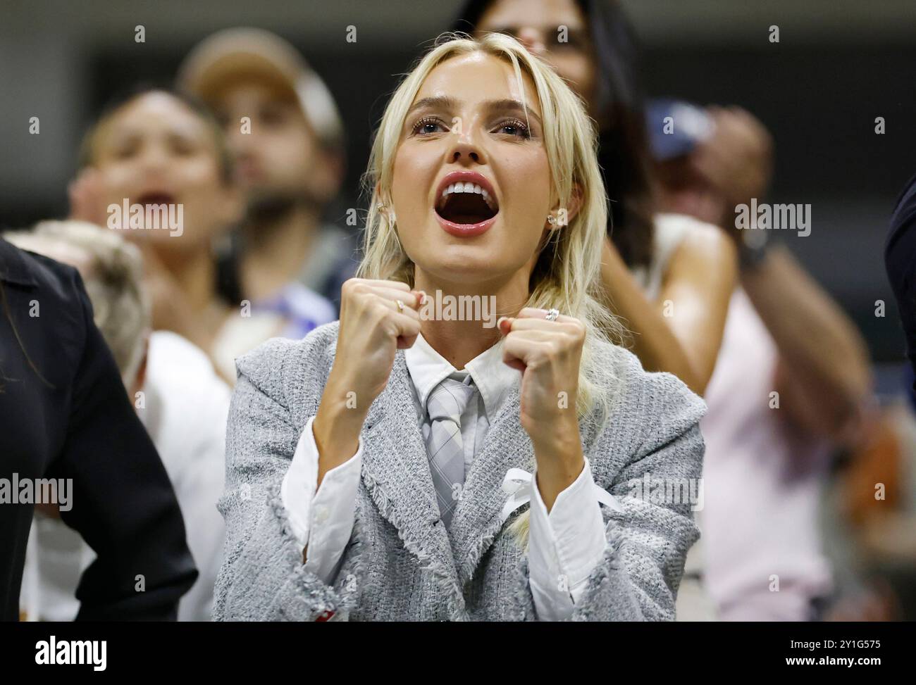 New York, United States. 06th Sep, 2024. Morgan Riddle, the girlfriend ...