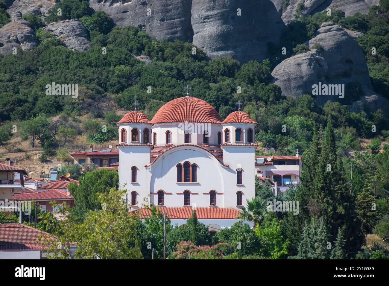 Kalambaka: Holy Church of Holy Meteorite Fathers. Greece Stock Photo ...