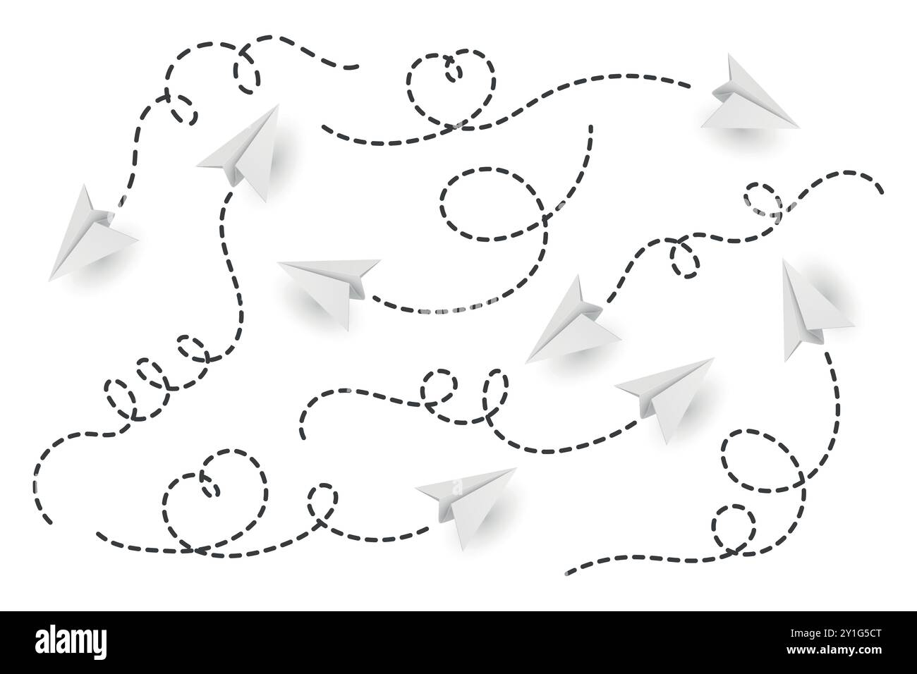 Vector Realistic Paper Planes Collection. Paper Plane Icon Set. Heart ...