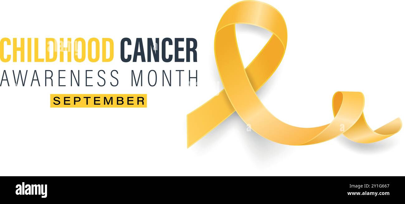 Childhood Cancer Awareness Month Banner, September. Card or Placard with Realistic 3D Vector ...