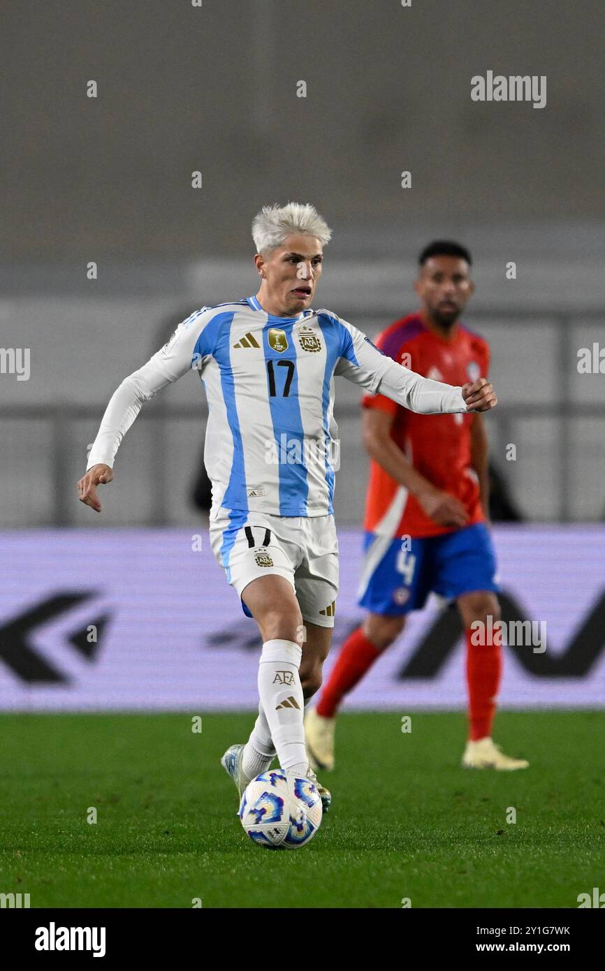 BUENOS AIRES, ARGENTINA - SEPTEMBER 05: Alejandro Garnacho of Argentina ...