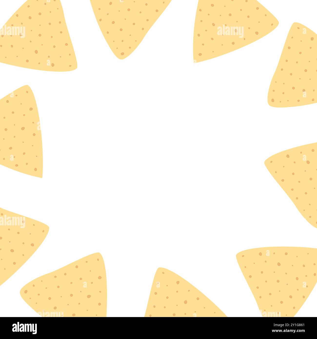 Nachos square frame border with copyspace. Isolated Decorative ...