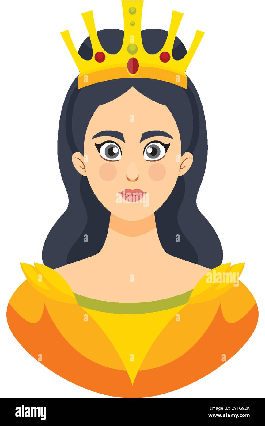 Illustration of a queen wearing a crown Stock Vector Image & Art - Alamy