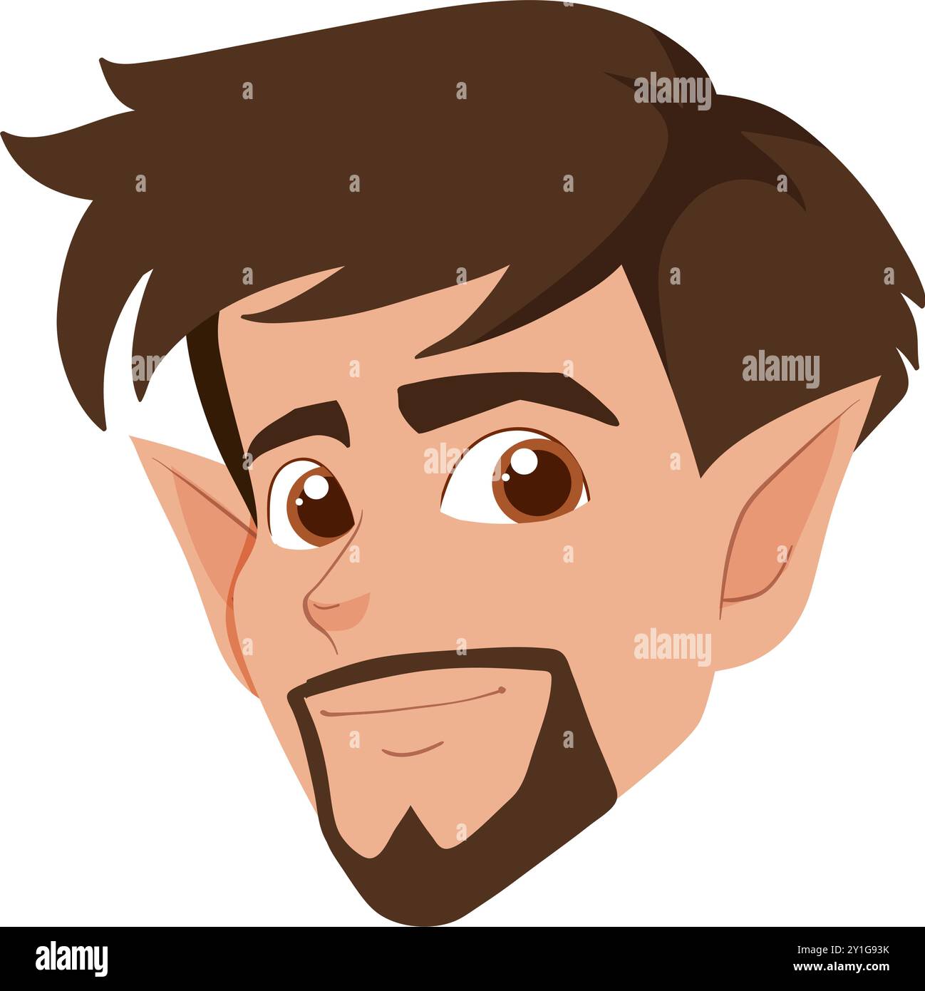 Cartoon elf with brown hair and beard Stock Vector Image & Art - Alamy
