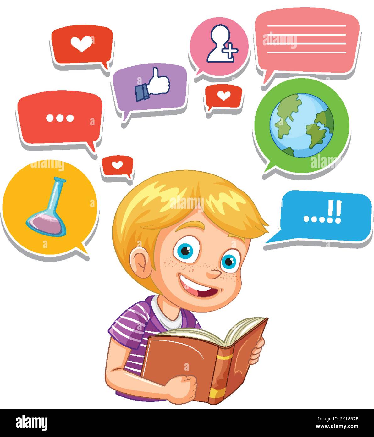 Child boy profile blonde Cut Out Stock Images & Pictures - Alamy