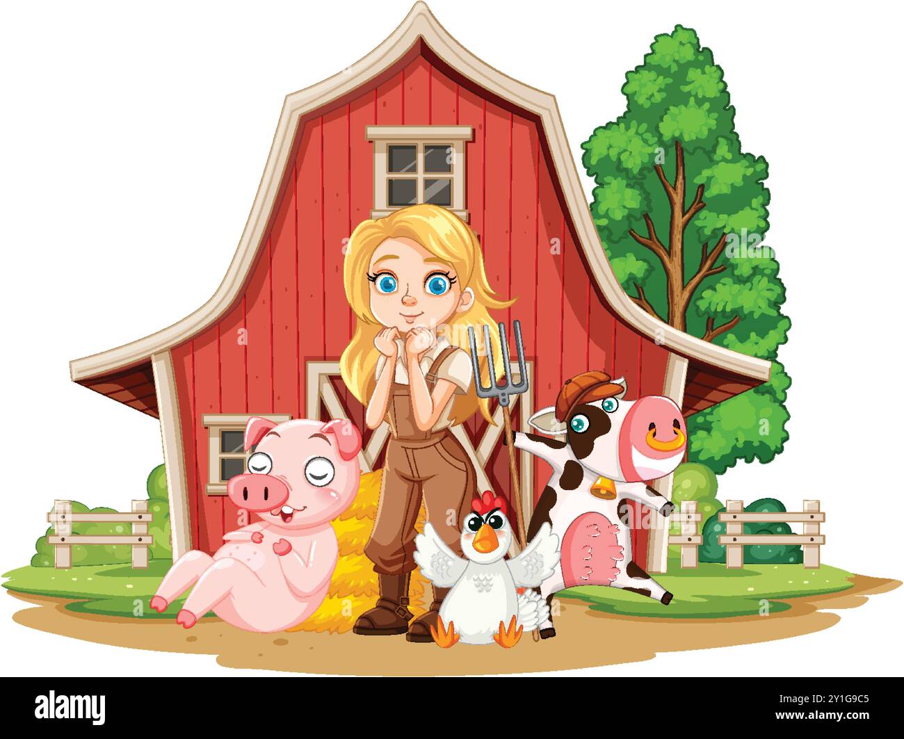 Farm pasture animals in Cut Out Stock Images & Pictures - Alamy