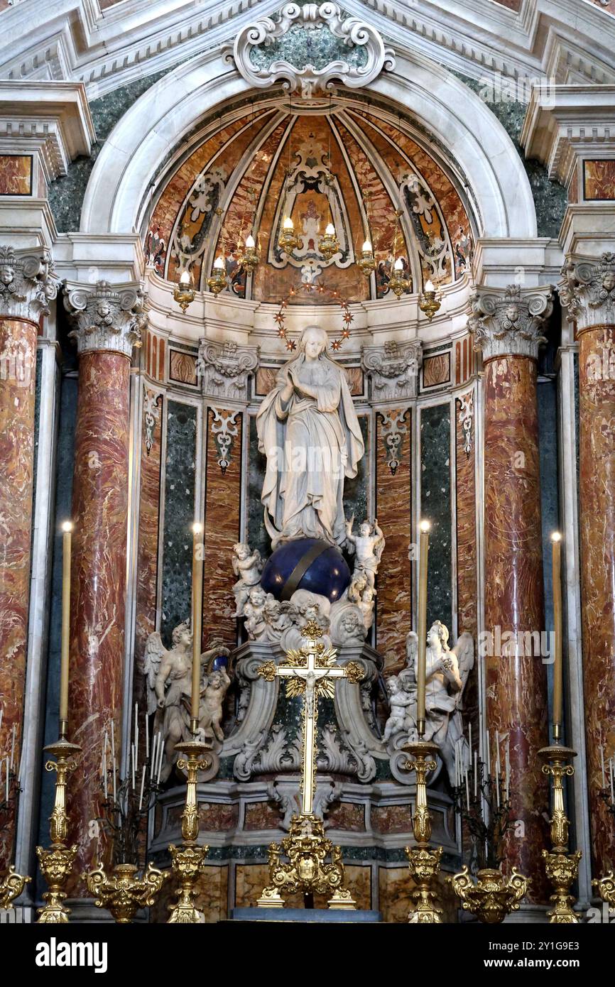 The main altar in Gesu Nuovo Church (New Jesus Church) in Naples Italy ...
