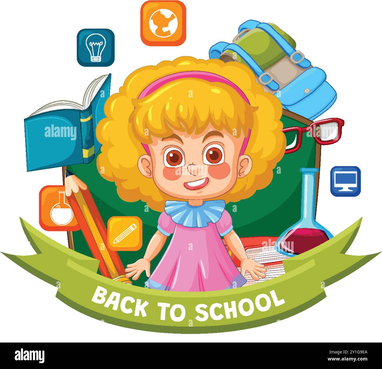 Schoolgirl technology Stock Vector Images - Alamy
