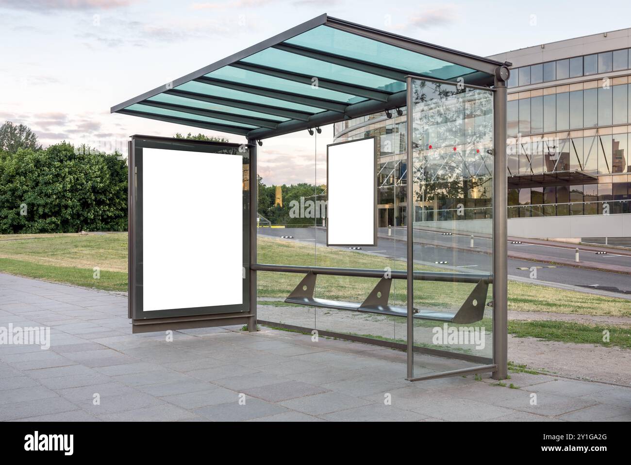 Two Mockups Of Bus Stop Advertising Billboards. Blank Outdoor Poster ...