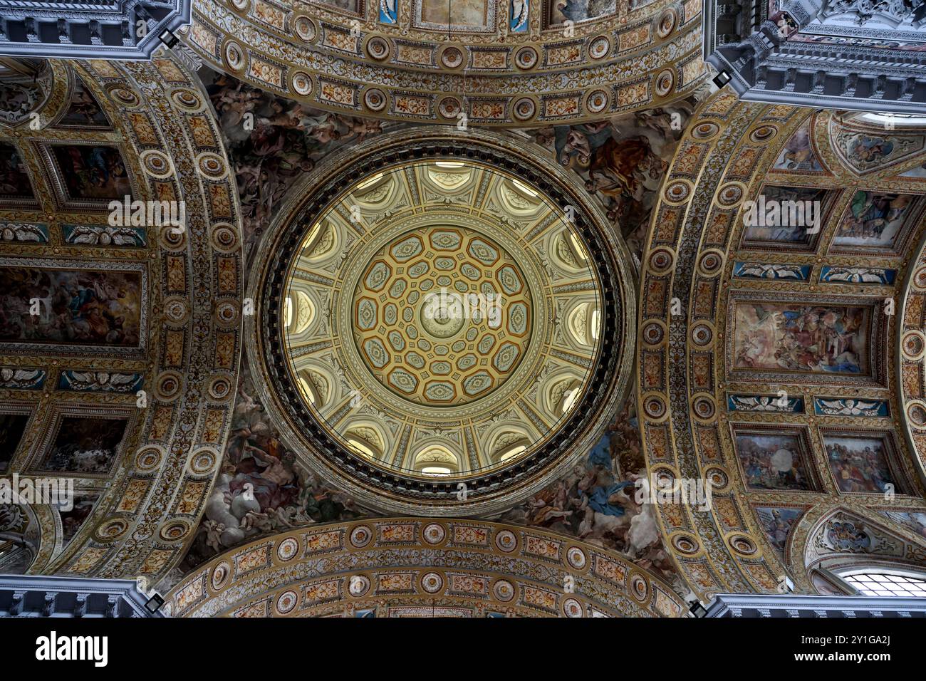 Dome in Gesu Nuovo Church (New Jesus Church) in Naples Italy Stock ...