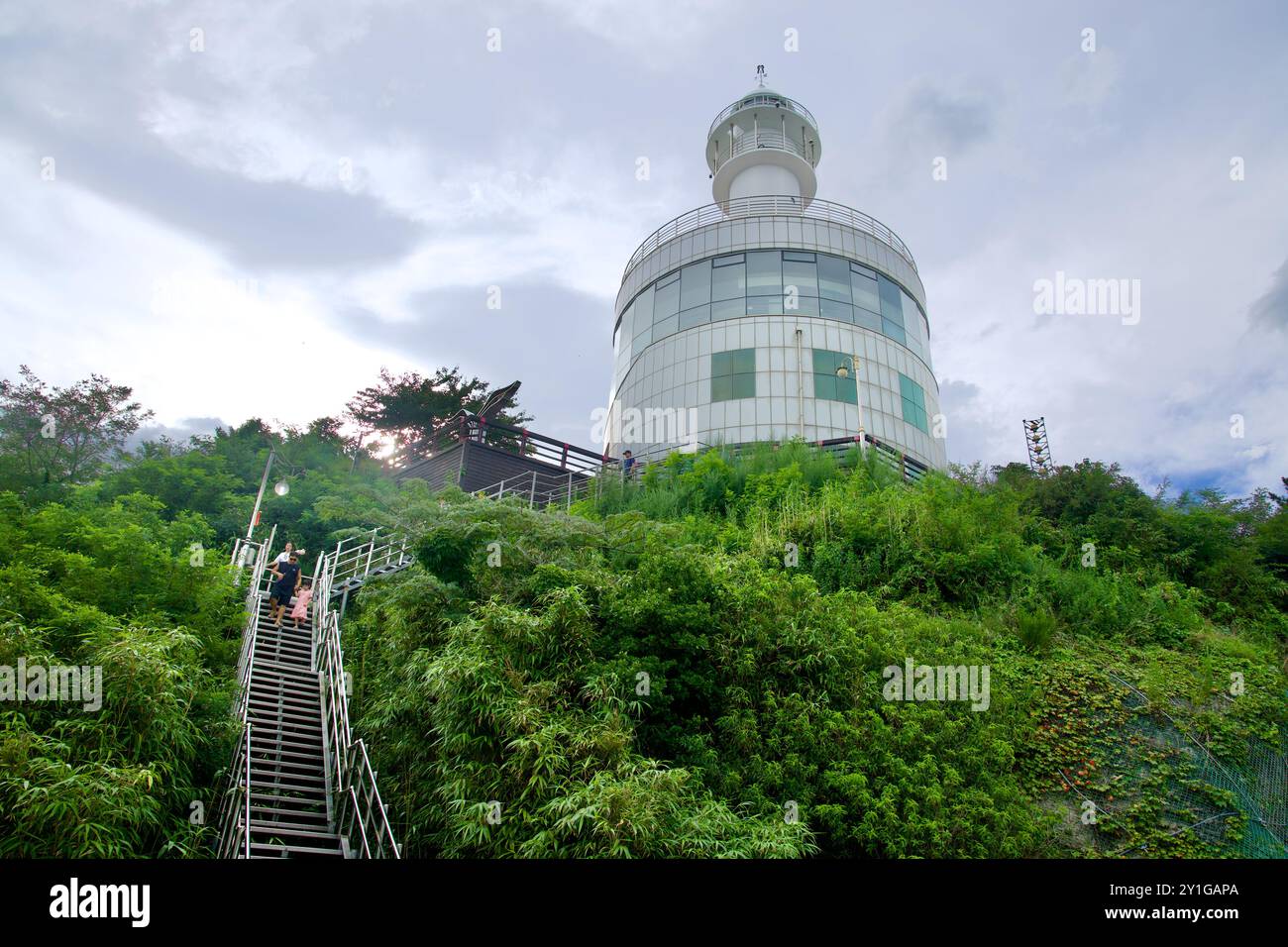 Sokcho Lighthouse, Sokcho, Korea, lighthouse, staircase, green hill ...