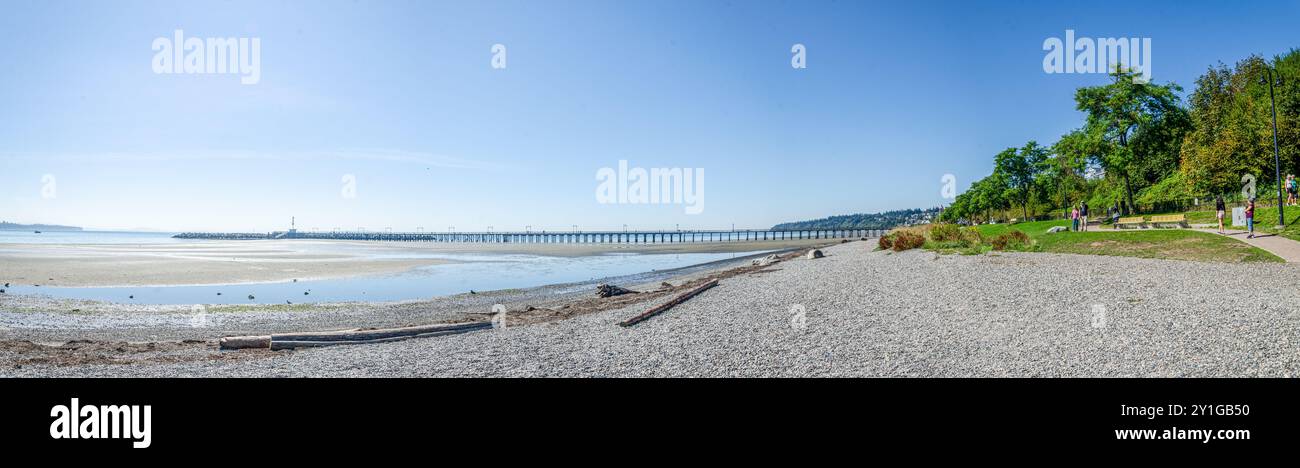 White Rock Pier and the semiahmoo bay inland waters in Surrey, BC ...