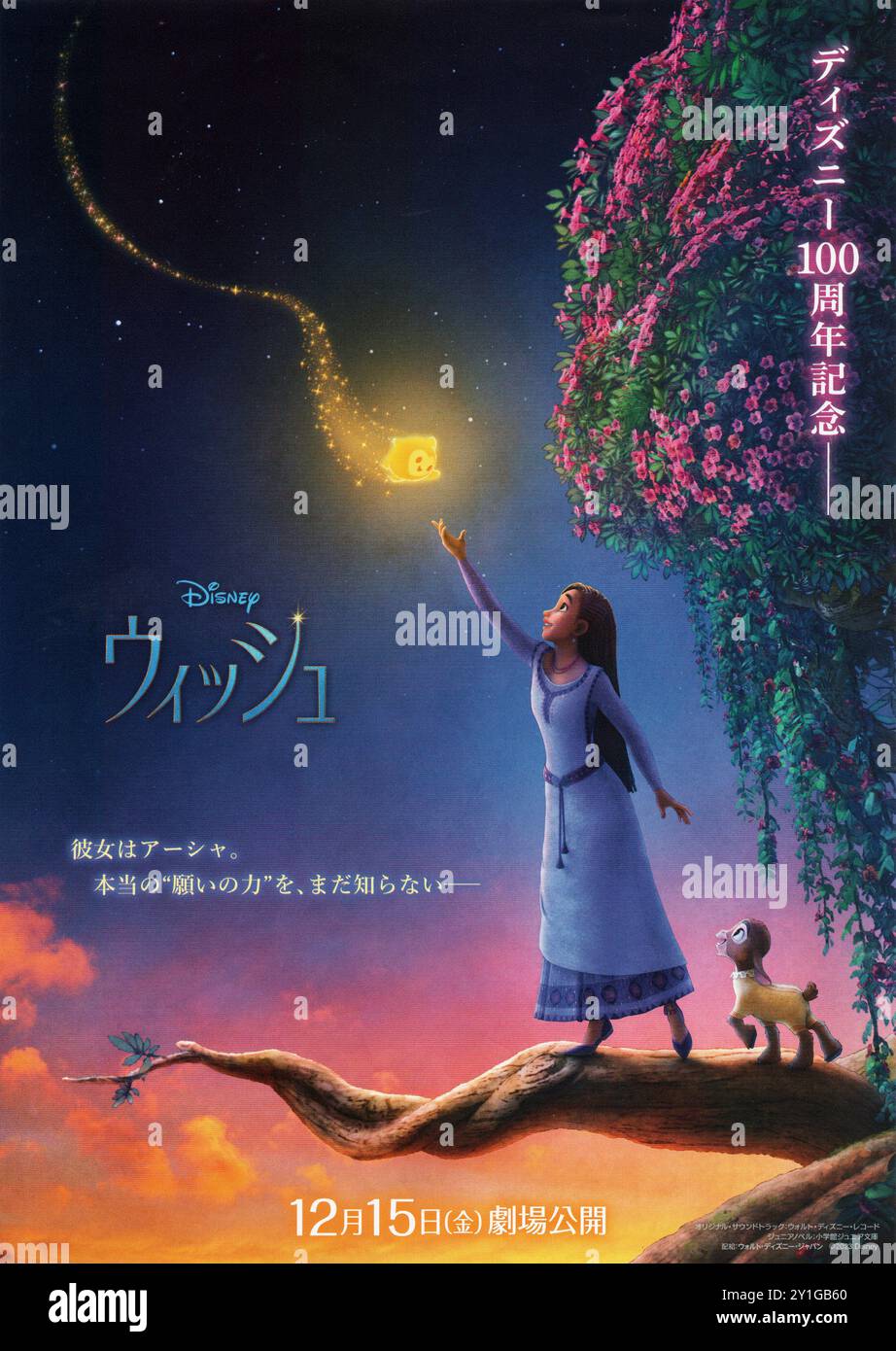Japan Movie Poster for the animated cartoon Wish by Walt Disney Animation Studios in 2023 Stock ...