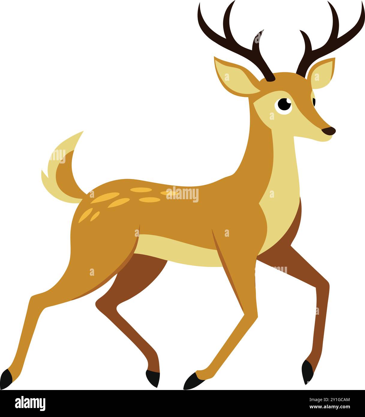 A Vector Illustration of a Prancing Deer Stock Vector Image & Art - Alamy