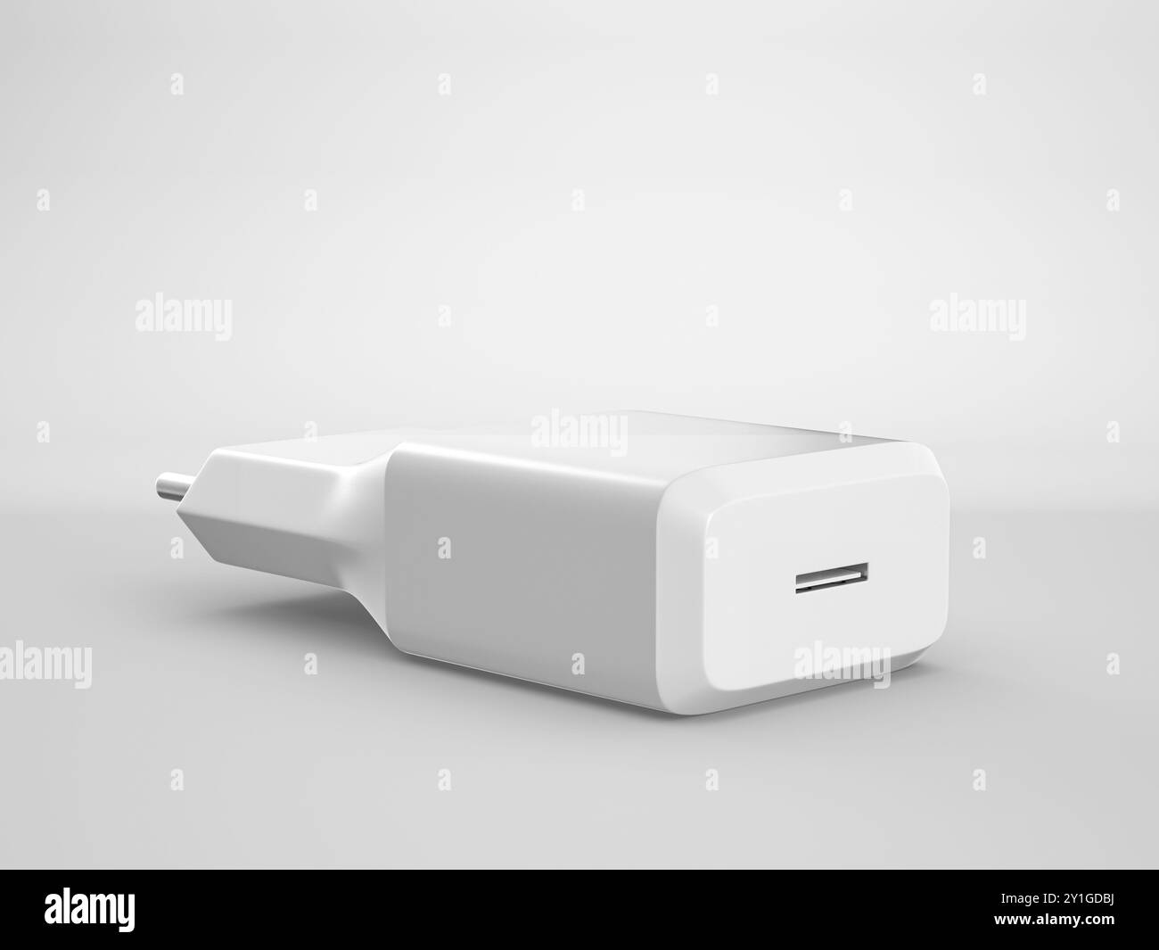 Phone charger on a white background. 3d illustration Stock Photo - Alamy
