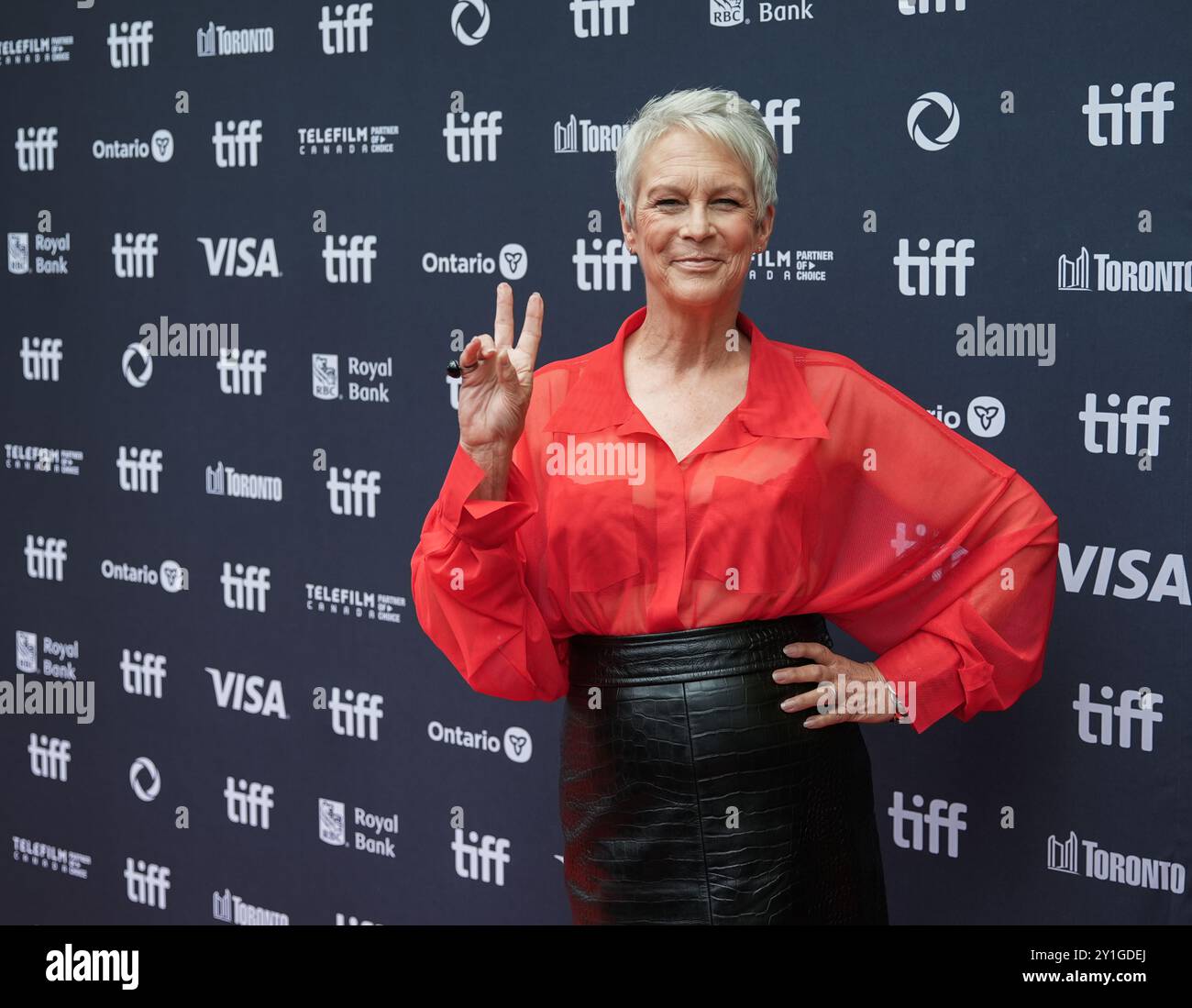 Jamie Lee Curtis works the red carpet at the Toronto International Film ...