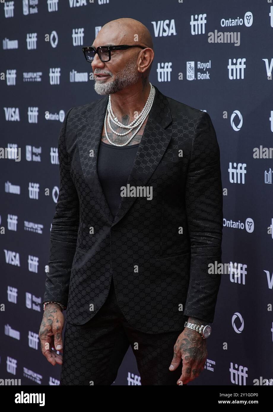 Dave Bautista walks the red carpet at the Toronto International Film ...