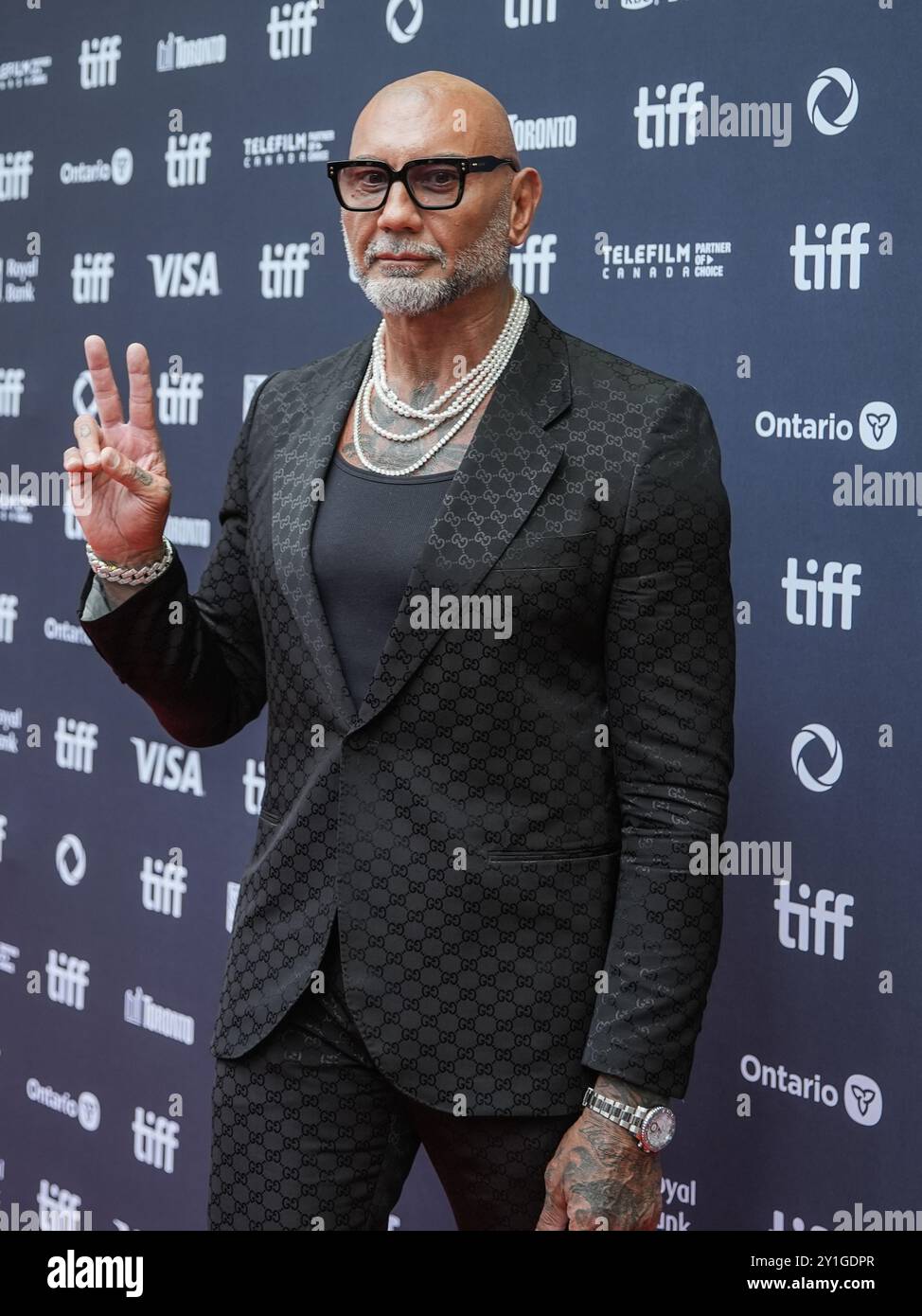 Dave Bautista walks the red carpet at the Toronto International Film ...