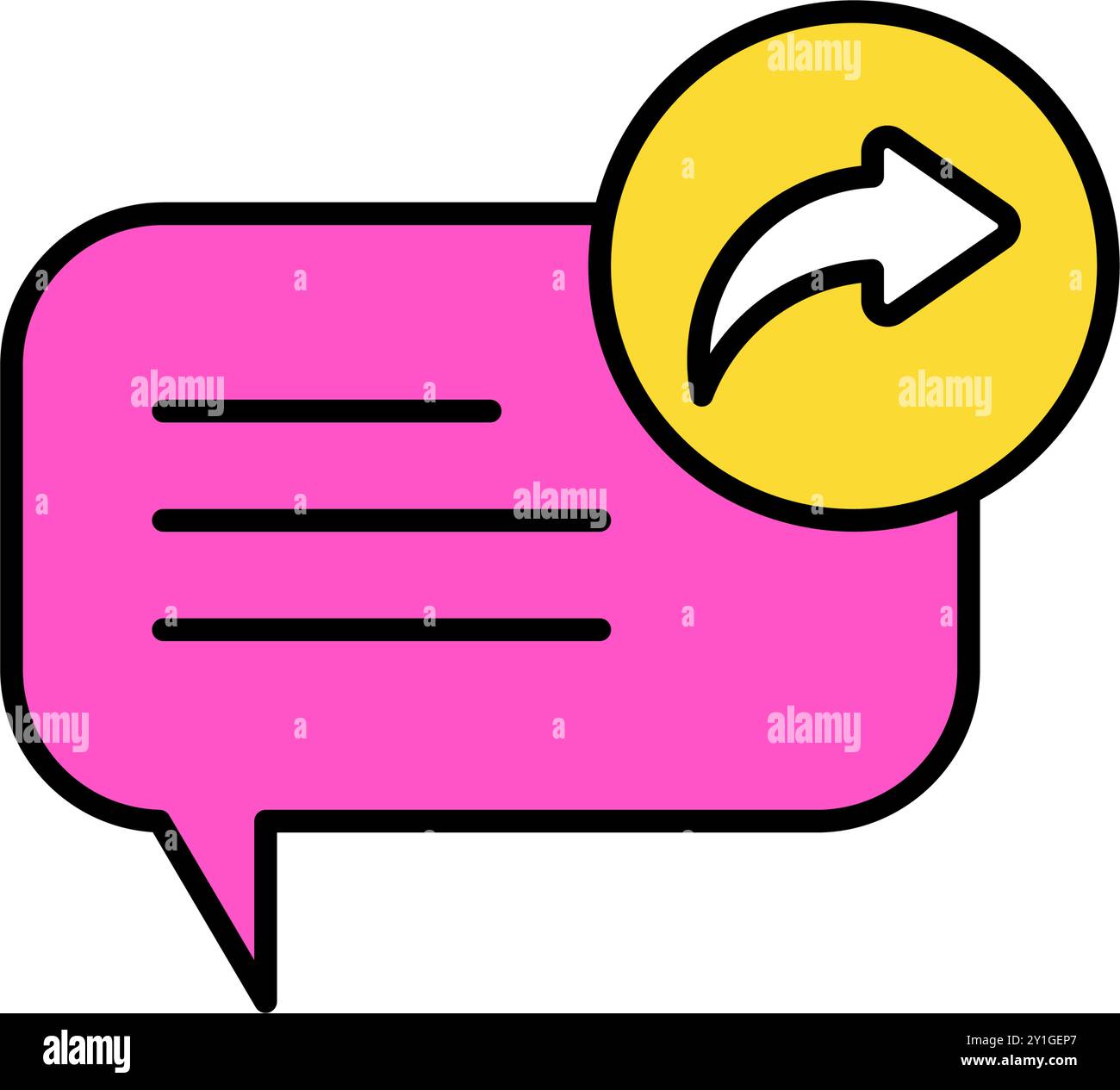 icon flat bubble and text chat with share arrow symbols. Editable file ...
