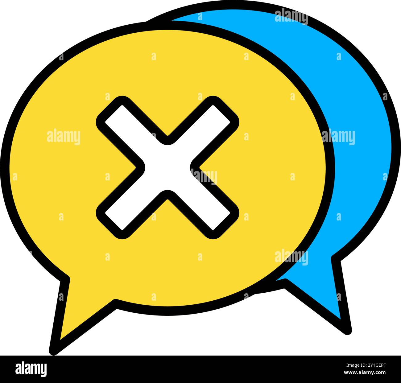 icon flat bubble chat with cancel x symbols. Editable file Stock Vector ...