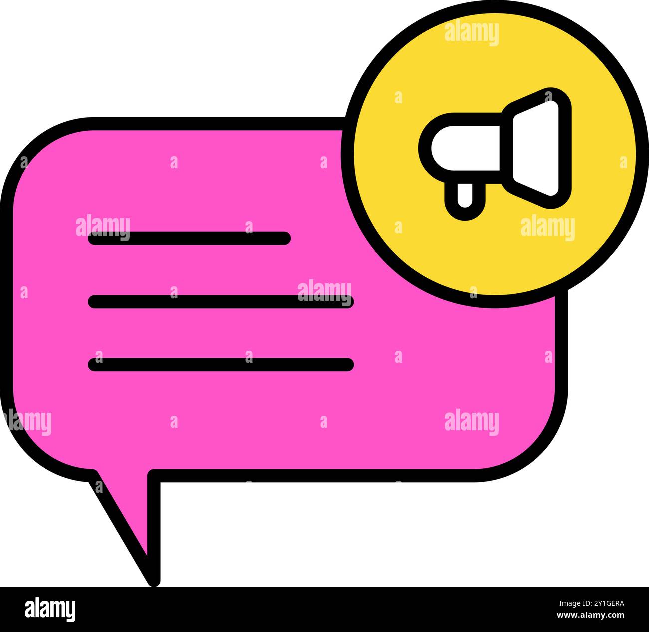 icon flat bubble and text chat with megaphone symbols. Editable file ...