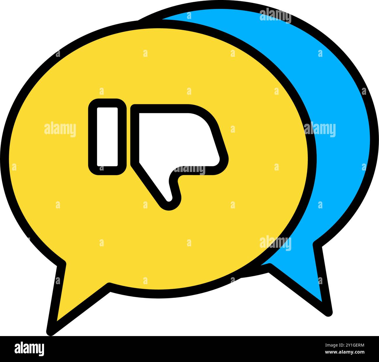icon flat bubble chat with thumb down symbols, bad customer feedback ... icon flat bubble chat with thumb down symbols, bad customer feedback ...