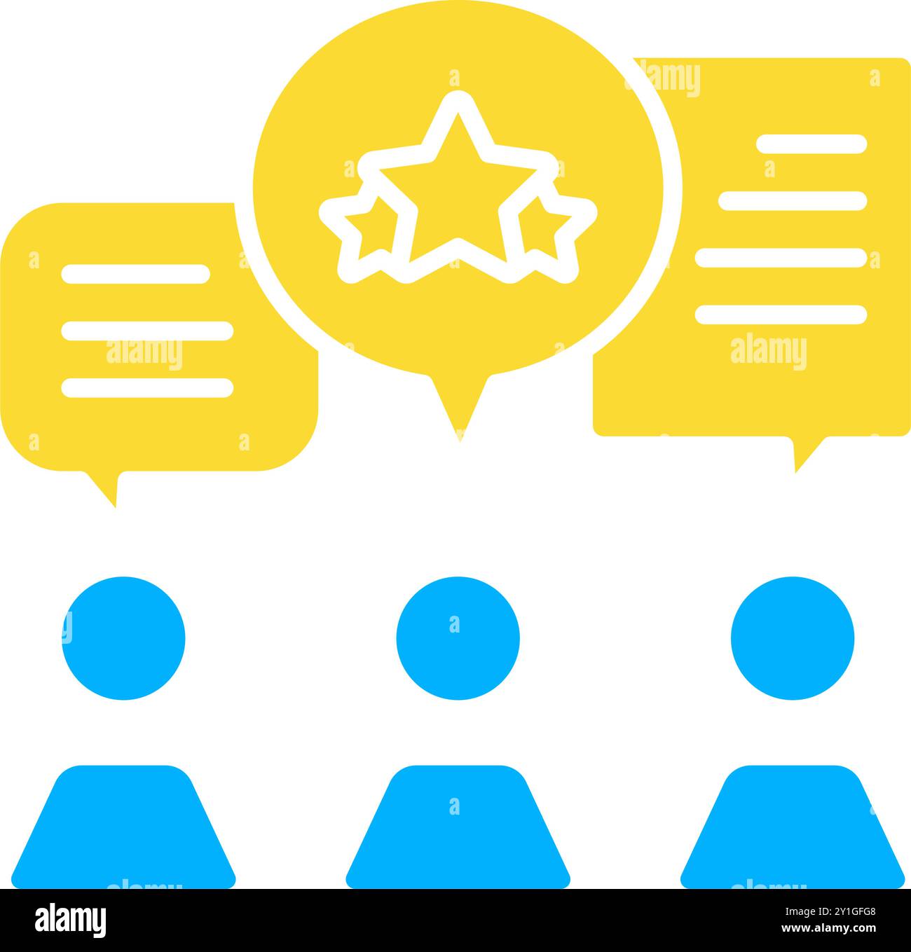 icon glyph colors people giving review and feedback with bubble chat ...