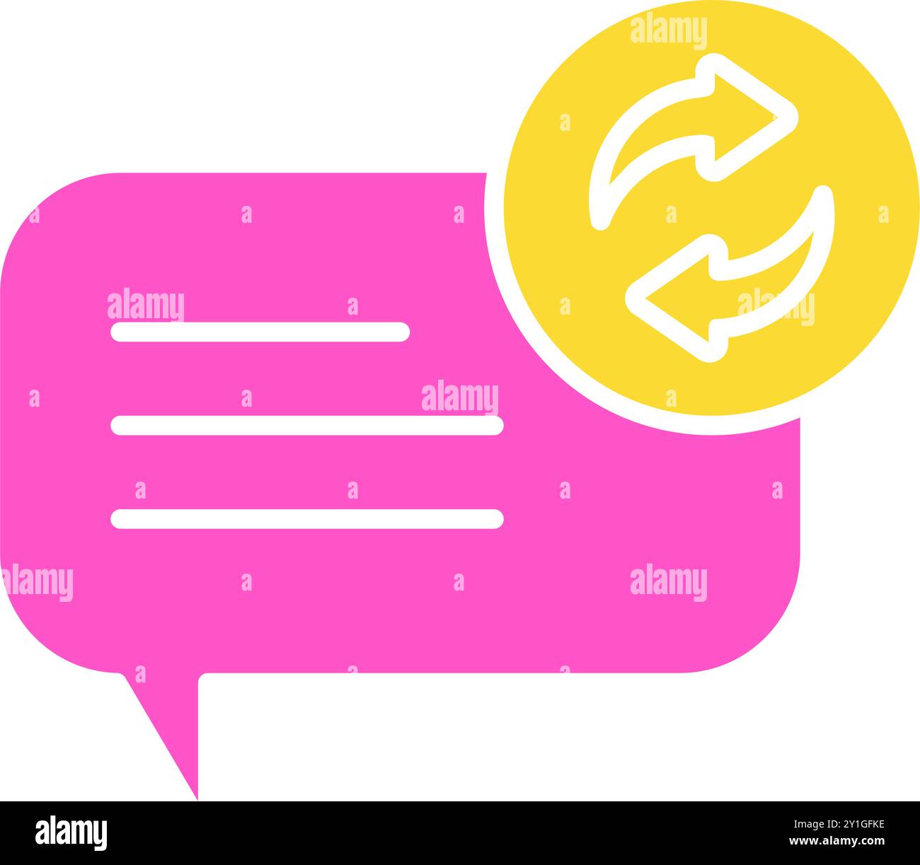 icon glyph colors bubble and text chat with repeat symbols. Editable ...