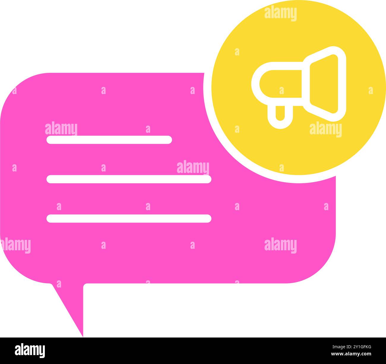 icon glyph colors bubble and text chat with megaphone symbols. Editable ...