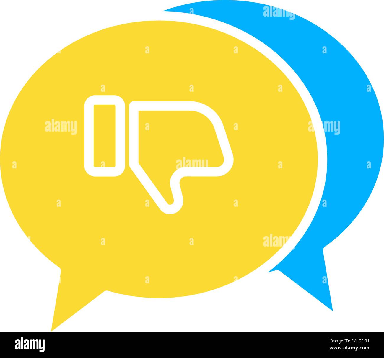 icon glyph colors bubble chat with thumb down symbols, bad customer ...