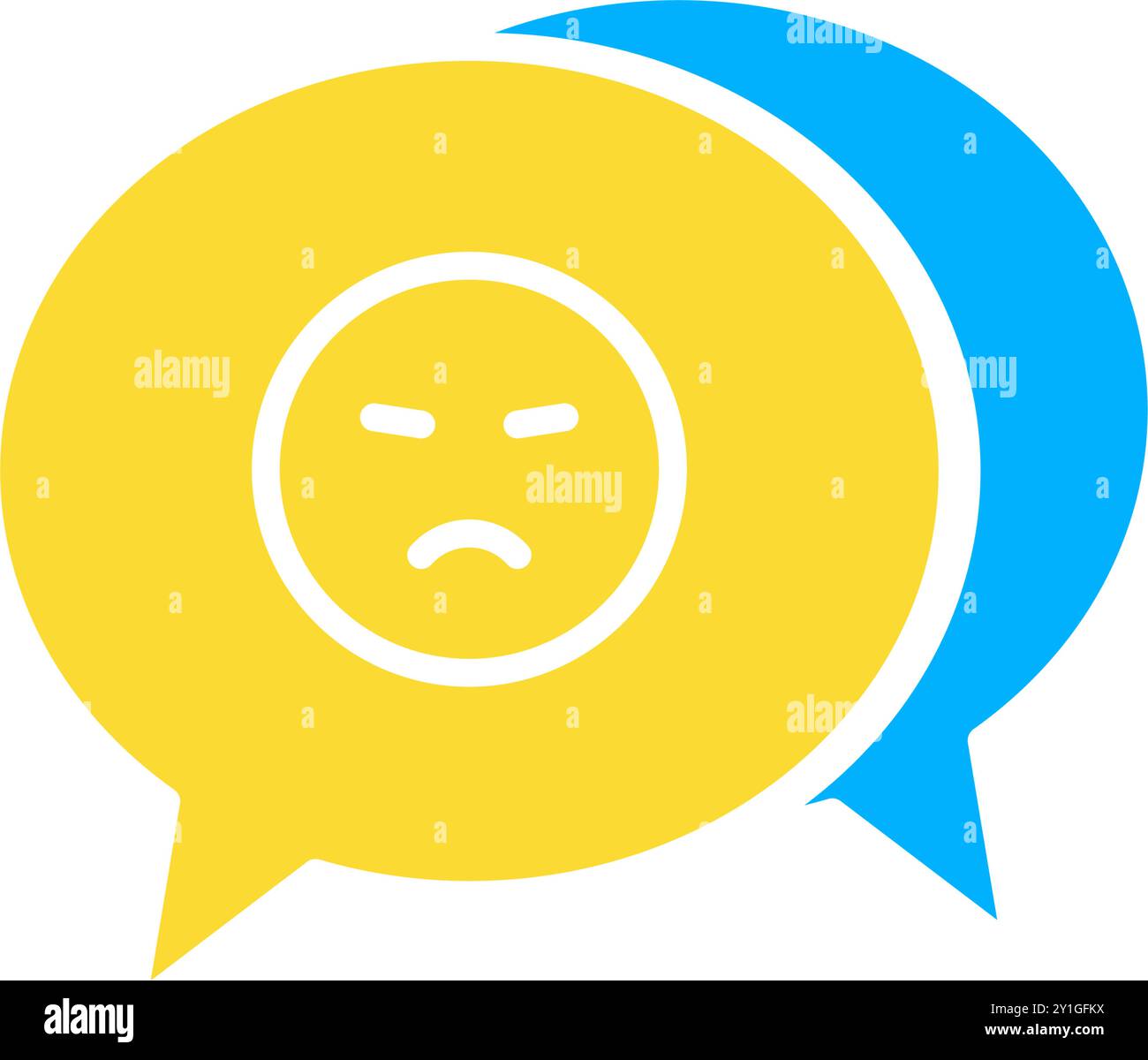 icon glyph colors bubble chat with angry expression emoticon. Editable ...