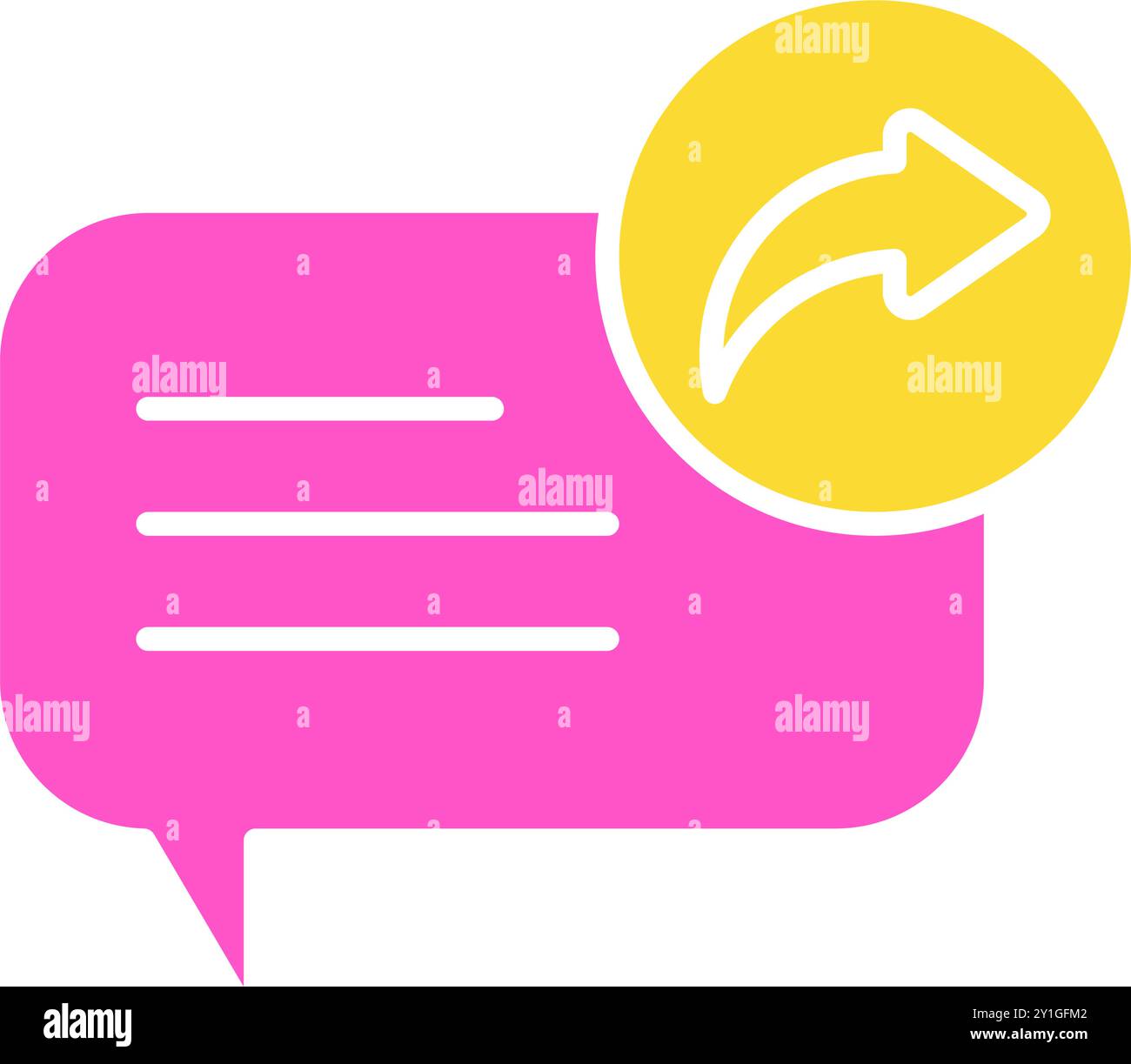 icon glyph colors bubble and text chat with share arrow symbols ...