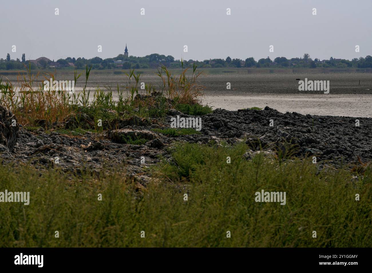 The dried out Rusanda salty lake, whose mud is used in medical therapy ...