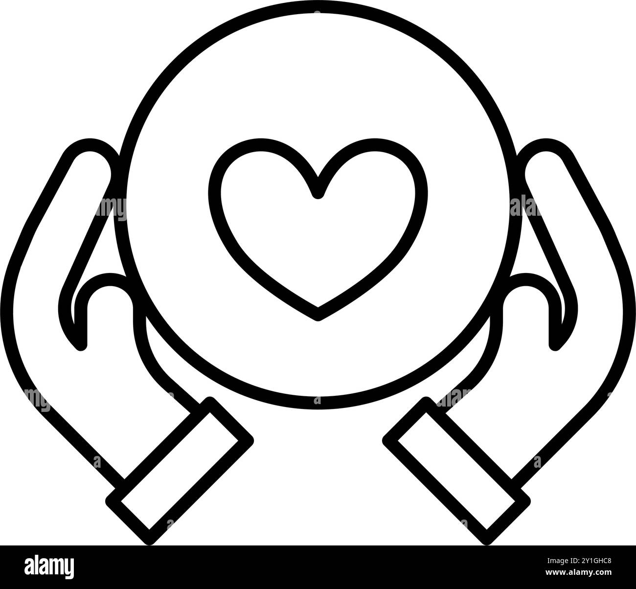 icon line hands hold love shape. Editable file Stock Vector Image & Art ...