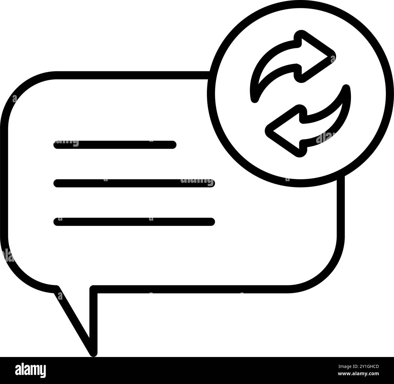 icon line bubble and text chat with repeat symbols. Editable file Stock ...