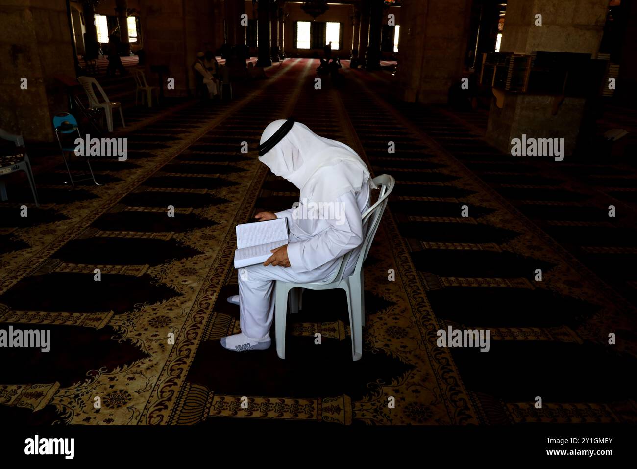 The Al-Aqsa Mosque and its compound in Jerusalem old city. The mosque ...