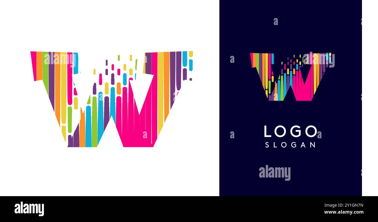 Colorful stripes transitioning into pixel-like elements fat logo ...
