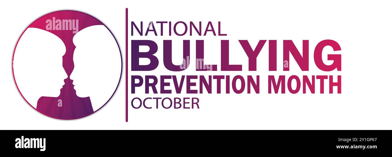 National Bullying Prevention Month. October. Suitable for greeting card, poster and banner ...