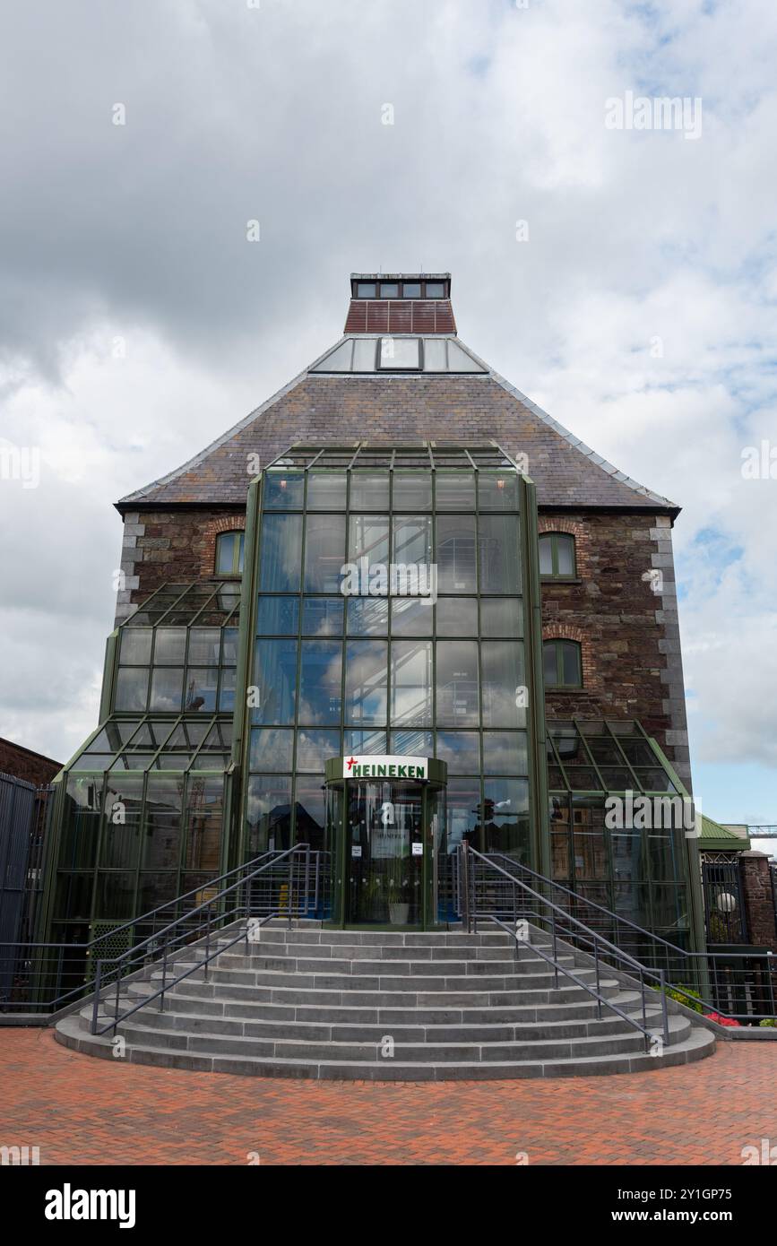 Office building facade of Heineken beer factory and store in Cork ...