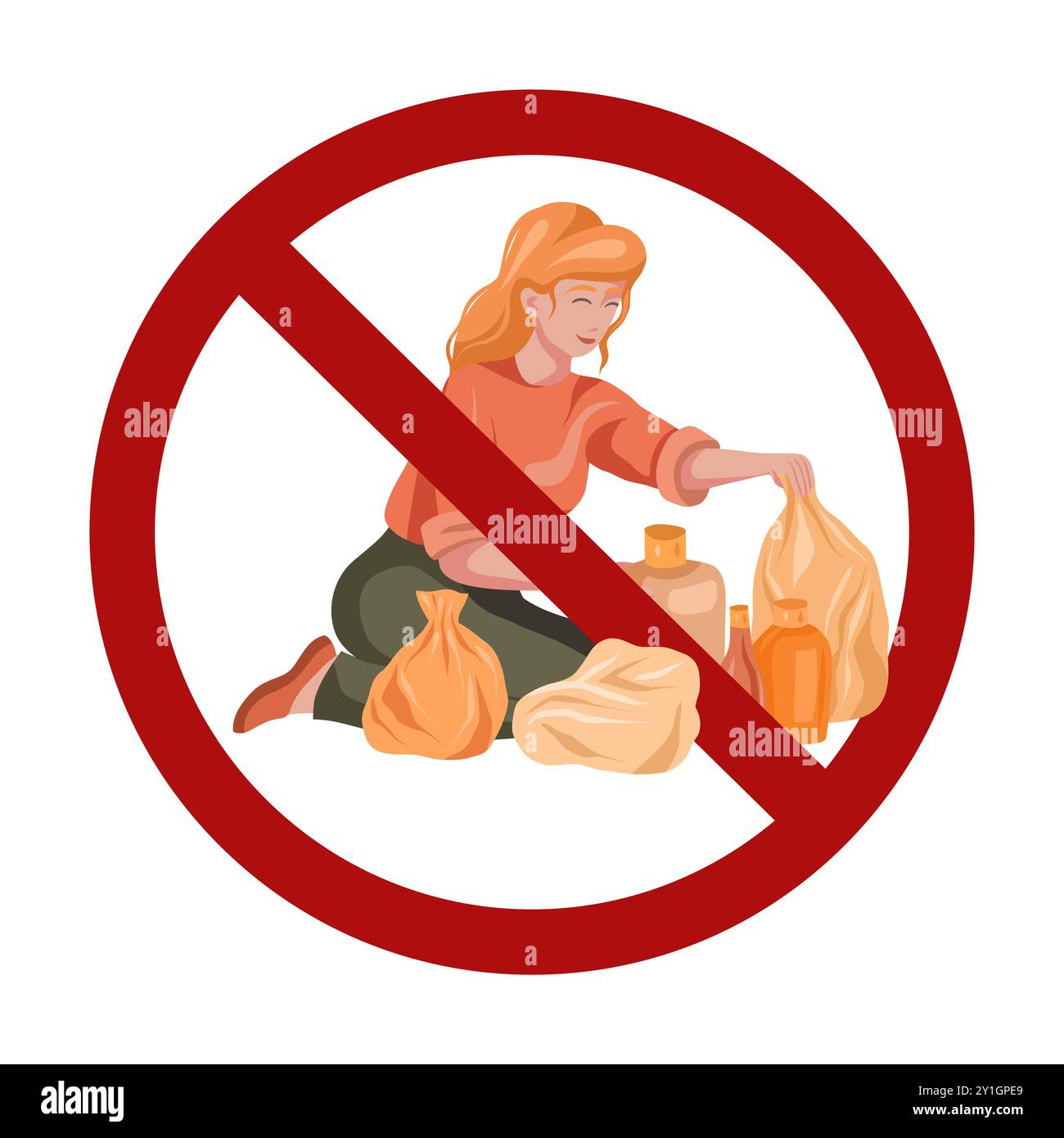 Sorting garbage environmental concept stop Stock Vector Images - Alamy