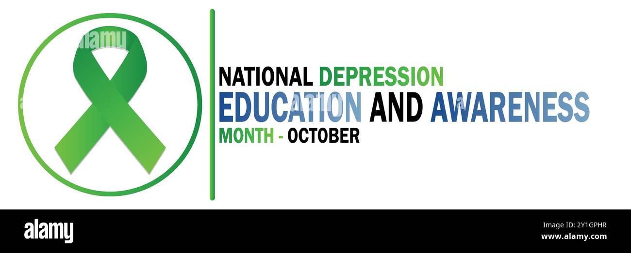 National Depression Education And Awareness Month. October. Suitable ...