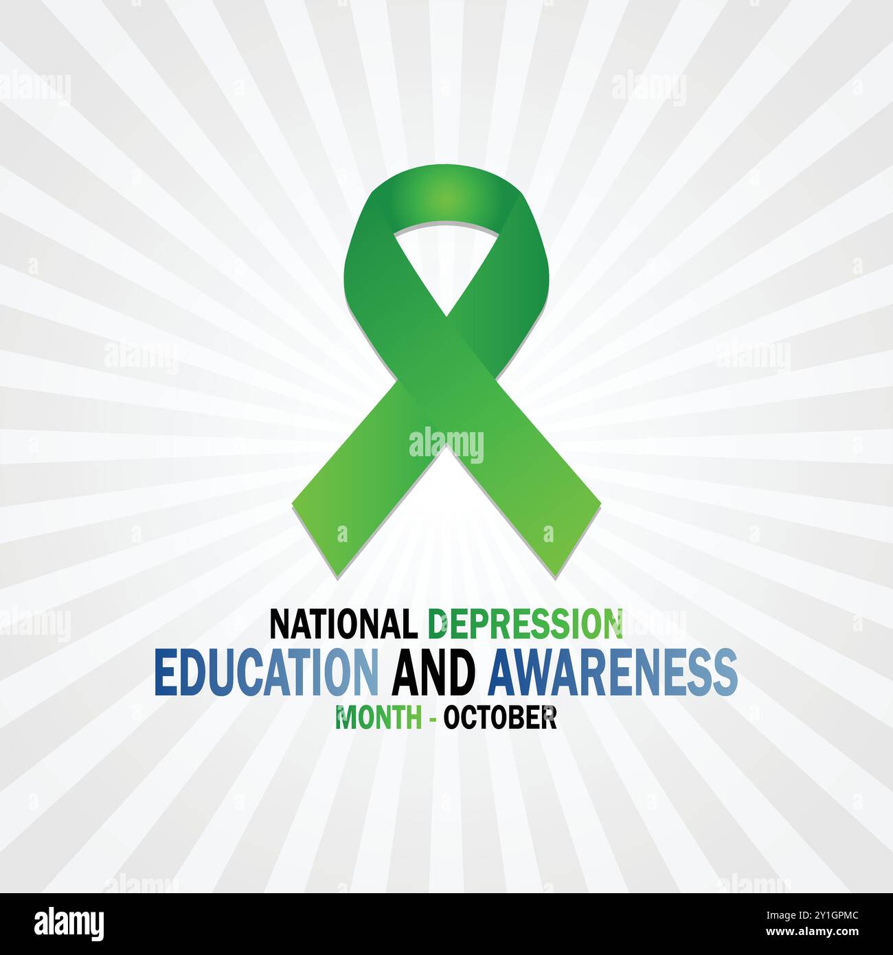 National Depression Education And Awareness Month. October. Holiday ...
