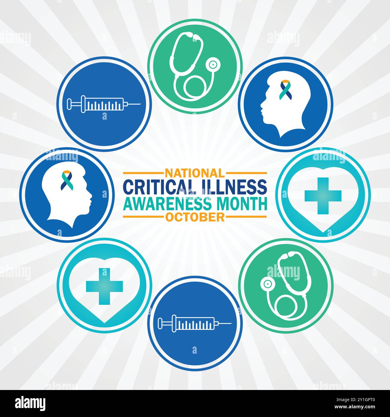 National Critical Illness Awareness Month October. Holiday concept ...