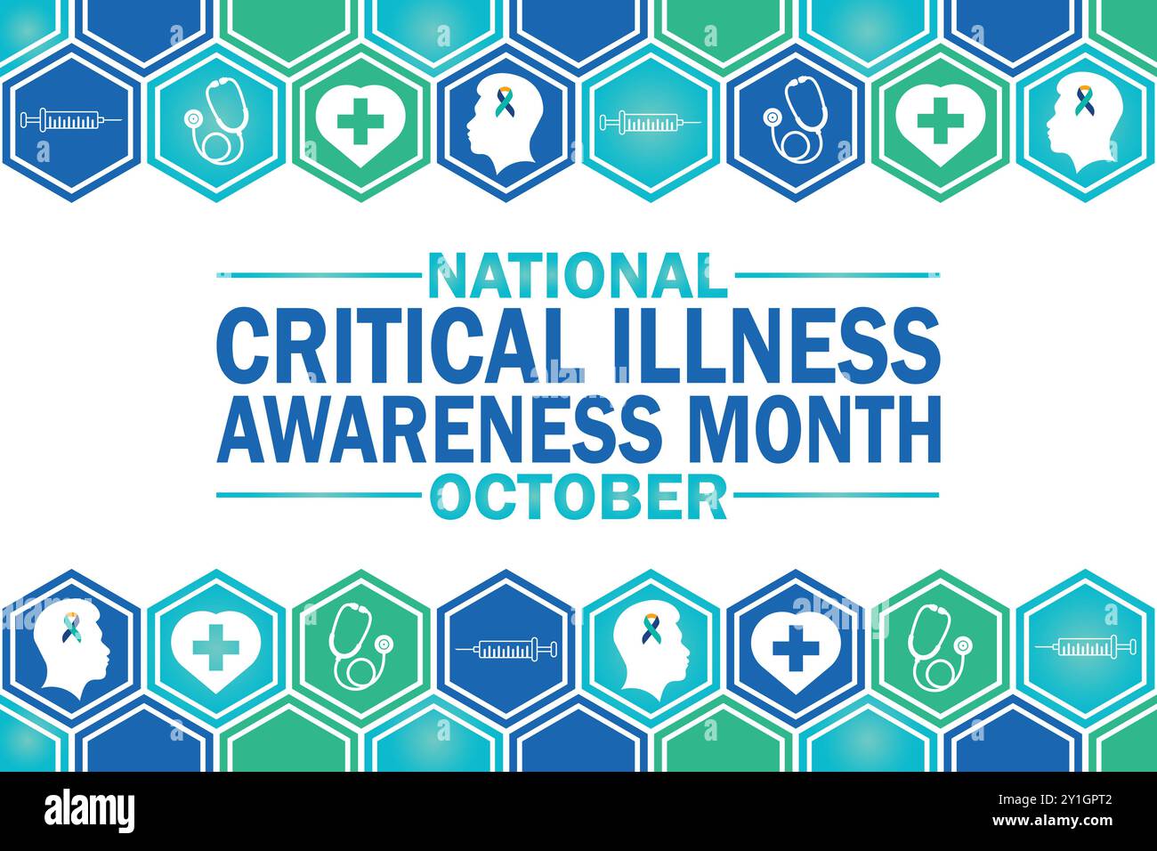 National Critical Illness Awareness Month October Vector illustration ...