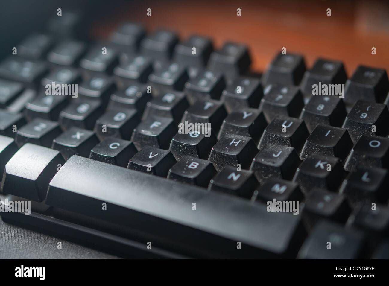 Close-up view of a black computer keyboard with various function keys ... Close-up view of a black computer keyboard with various function keys ...